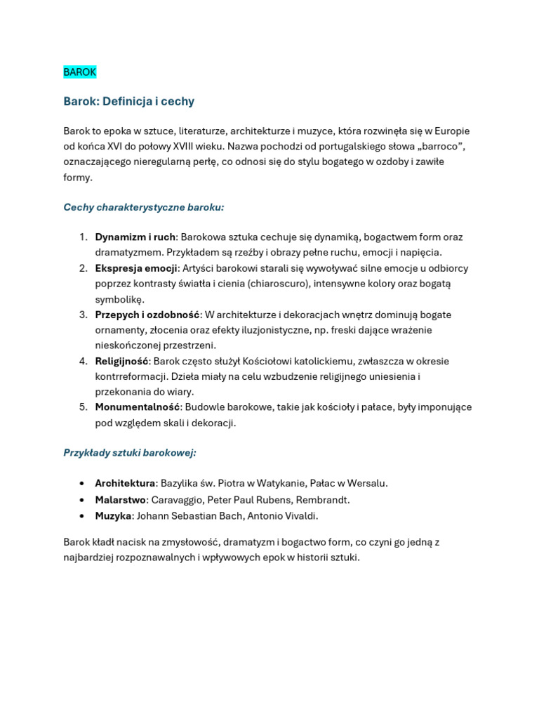 BAROK | PDF