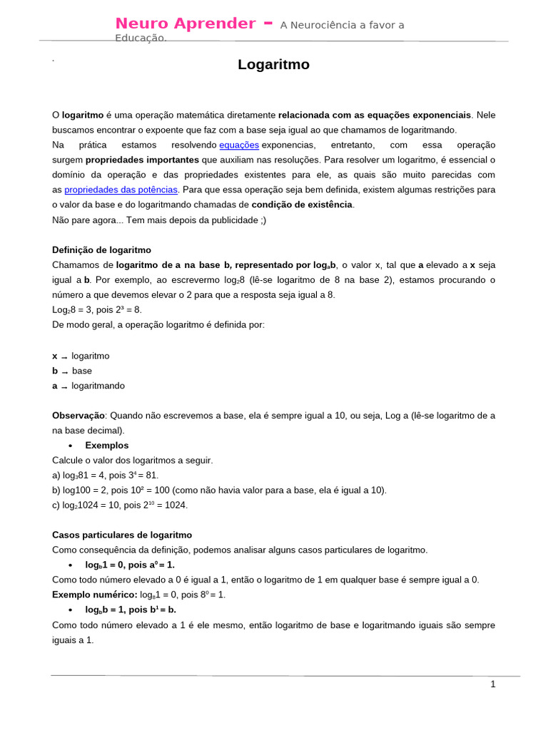 Logaritmo 2 Pdf