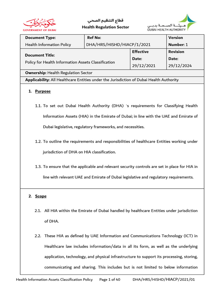 Health Data Classification Policy2022852434 | PDF | Information ...