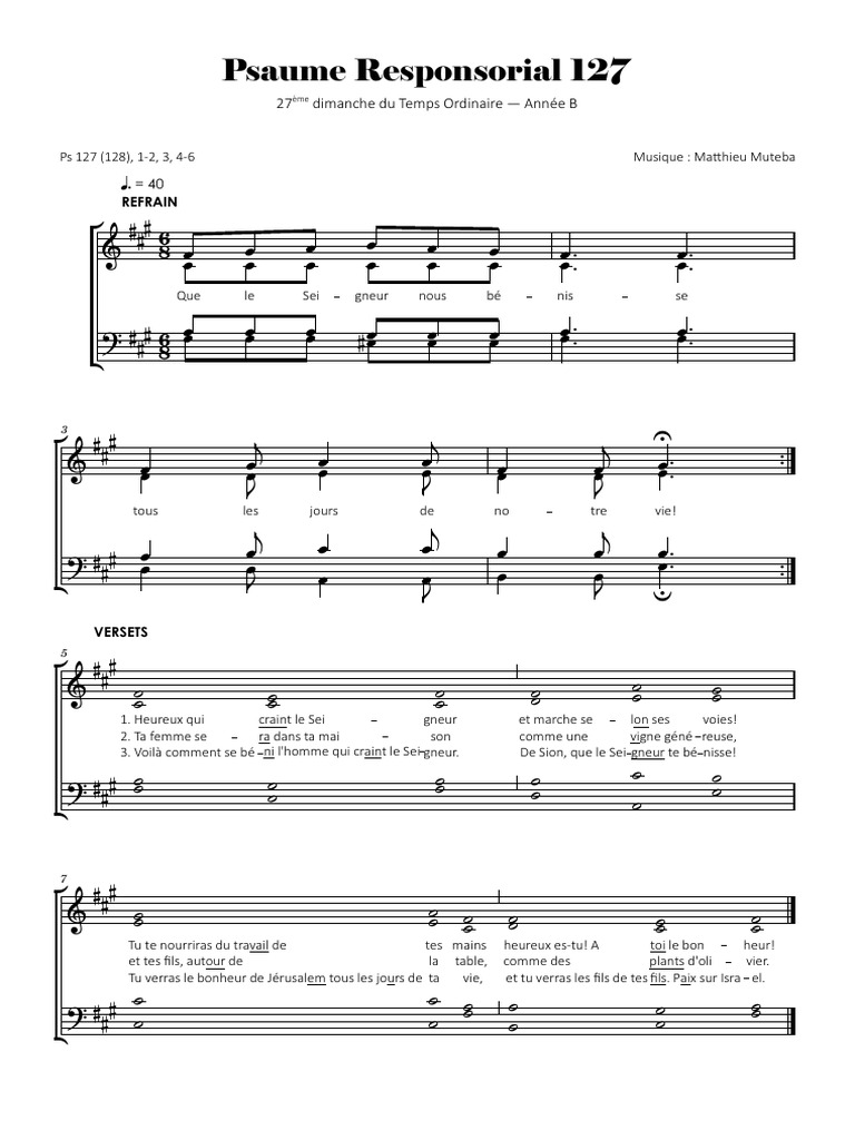 Psaume Responsorial 127 | PDF