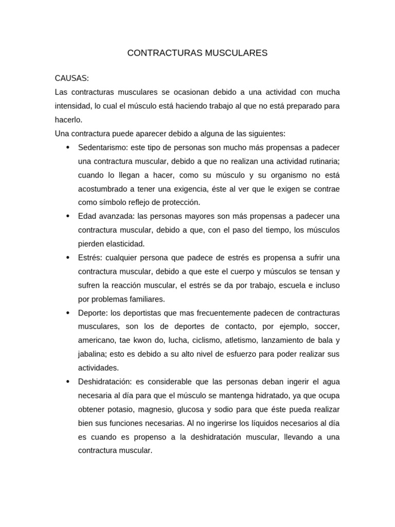 Contracturas Musculares | PDF