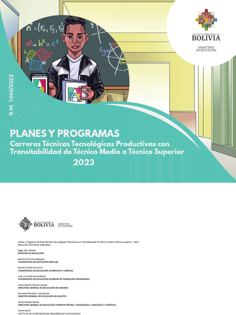 Planes y Programas - Carreras Técnicas Tecnológicas Productivas Con Transitabilidad de Técnico ...