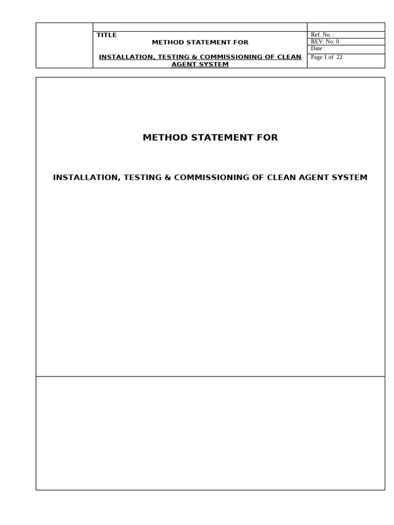 Ms For Instalaltion Testing And Commissioning For The Clean Agent
