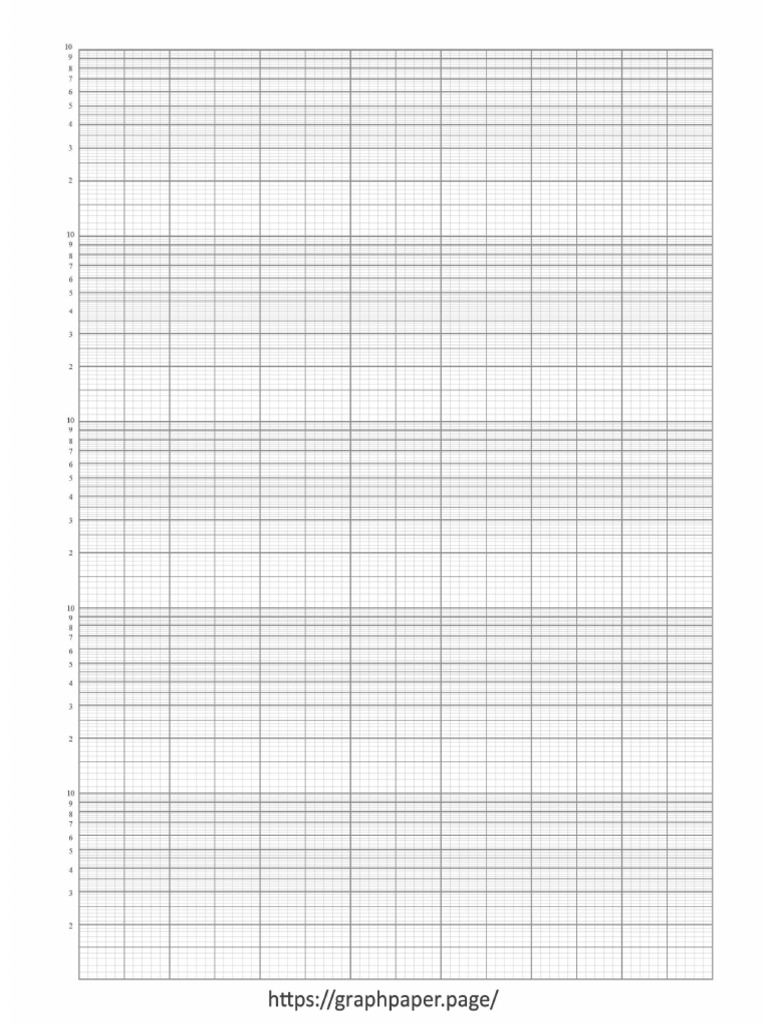 Semi Log Graph Paper Page A4 Printable 5 Decades | PDF