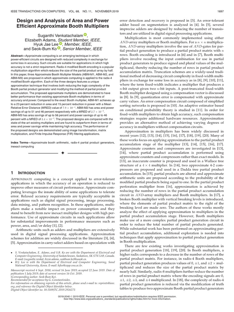 Design and Analysis of Area and Power Efficient Approximate Booth ... Design and Analysis of Area and Power Efficient Approximate Booth ...