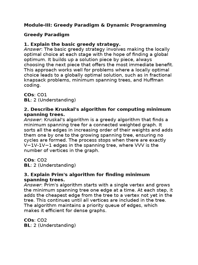 DAA Set of 30 Questions With Answers | PDF