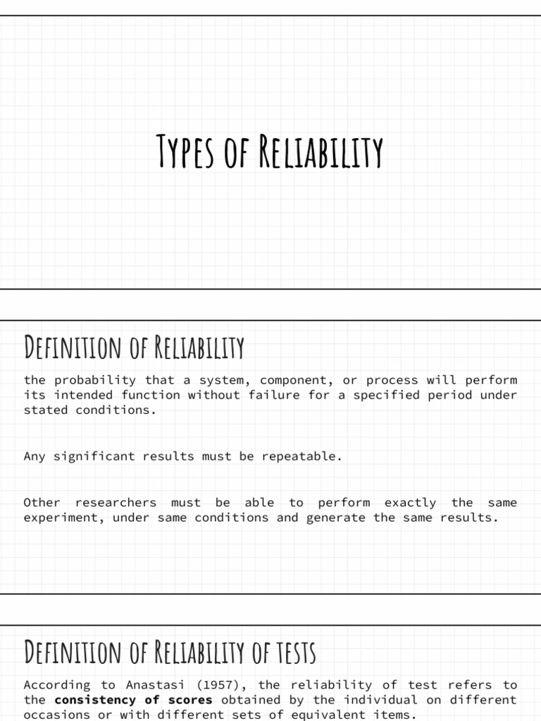 3 - Types of Reliability | PDF