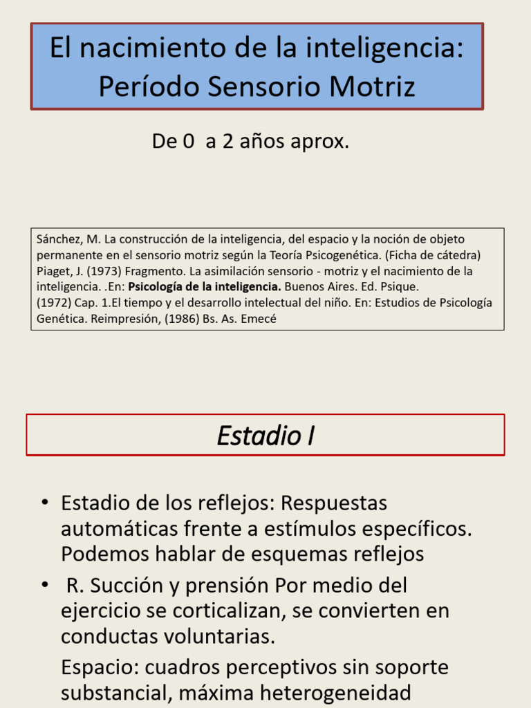 Teorico Sensorio Motriz - Power Point | PDF | Psicología cognitiva | Filosofía