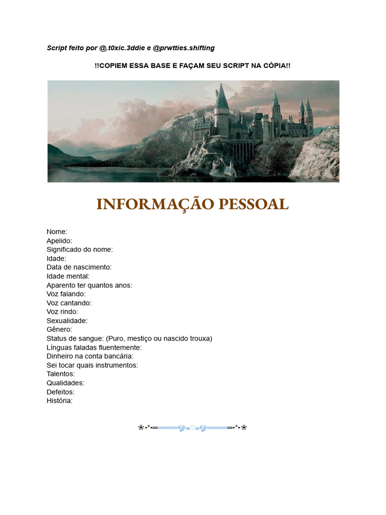 Script Base Hogwarts | PDF