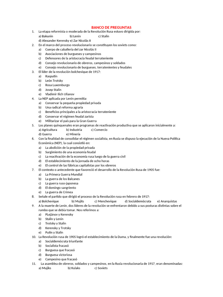 Tema 2. Rev Rusa | PDF