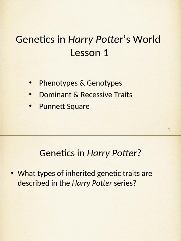 Harry Potter Genetics Lesson1 | PDF