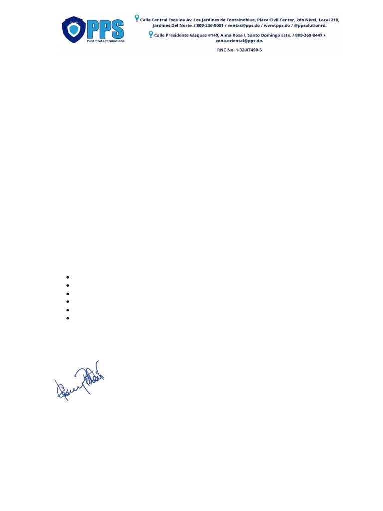 Cotización Pest Control Rass Solar Almacenes y Logística | PDF
