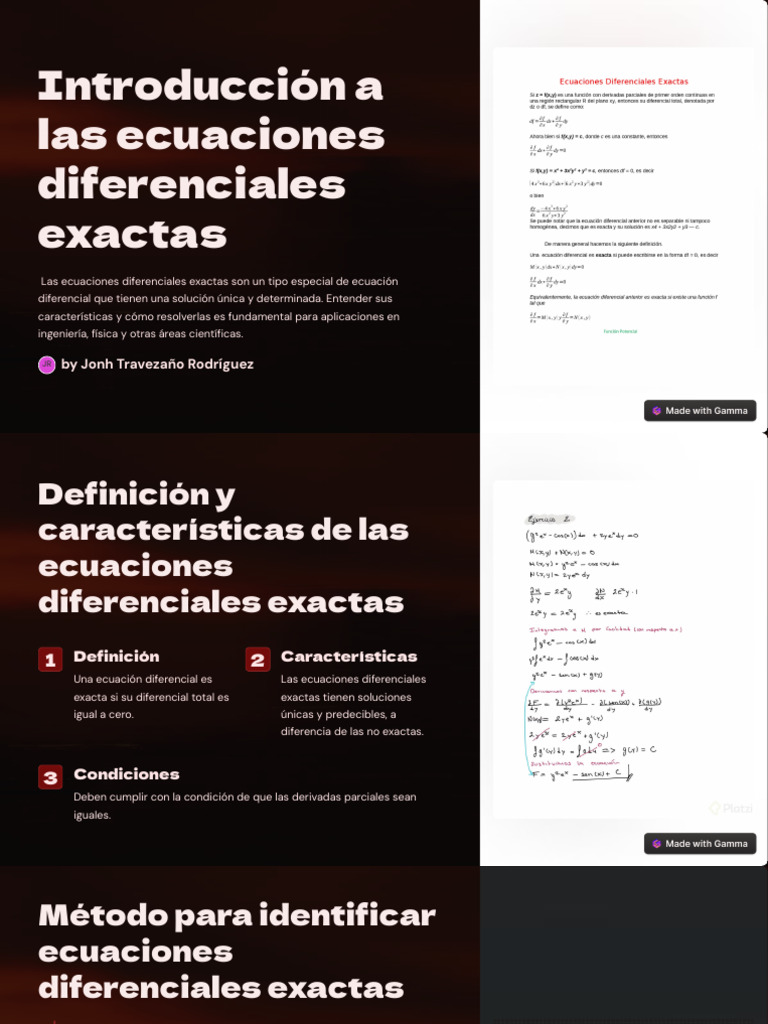 Introduccion A Las Ecuaciones Diferenciales Exactas | PDF