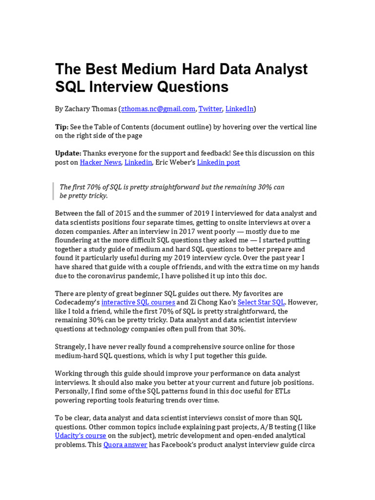 SQL Interview Qs | PDF
