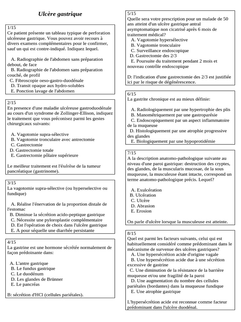 Ulcère Gastrique | PDF