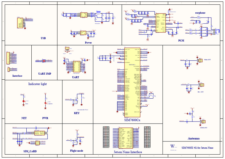 SIM7600G H 4G For Jetson Nano Schematic | PDF