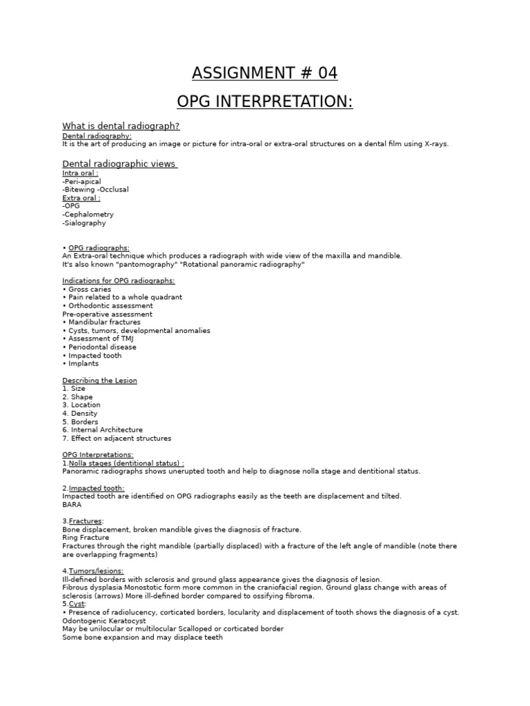 Opg Interpretation Assignment | PDF
