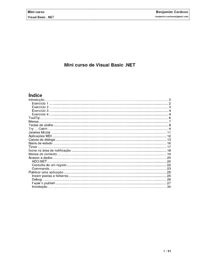 Mini Curso de Visual Basic - NET - PDF | PDF