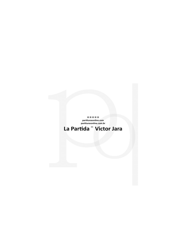 La Partida - Victor Jara - Partituras OnLine | PDF