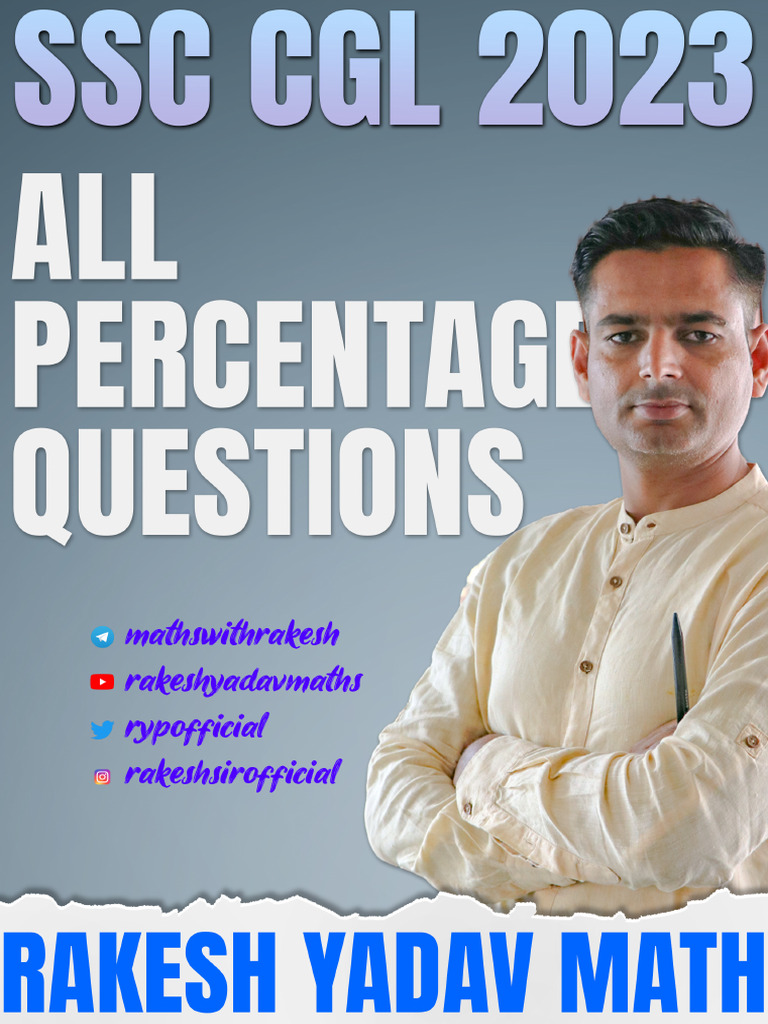 SSC CGL 2023 All Percentage Questions | PDF
