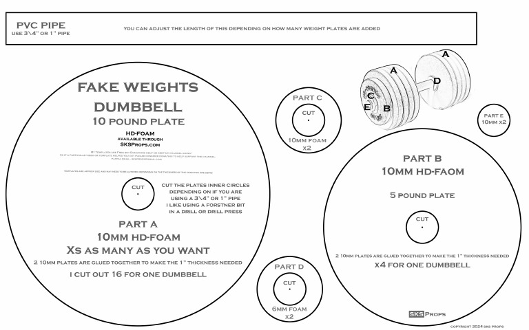 Fake+Weight+Dumbbell+Template+SKS+Props | PDF