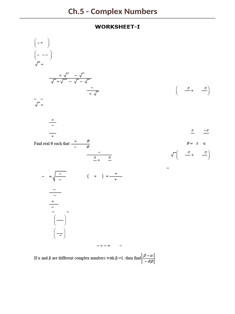 4. COMPLEX NUMBERS-1 | PDF