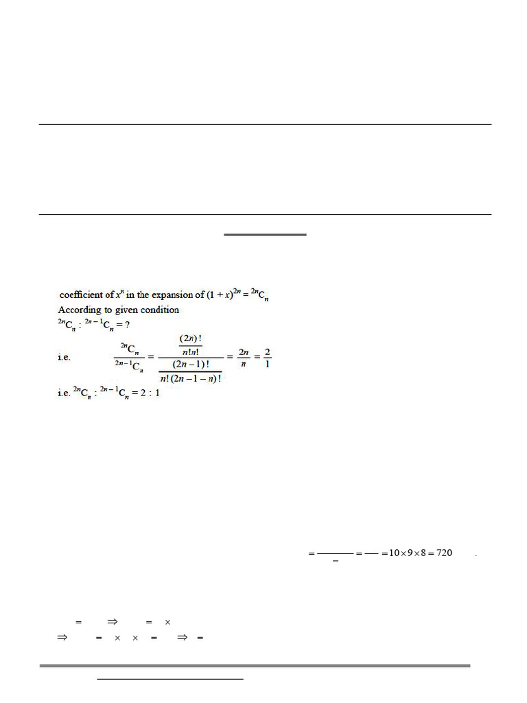 Maths Class Xi Chapter 05 06 Permutation Combinations and Binomial ... Maths Class Xi Chapter 05 06 Permutation Combinations and Binomial ...