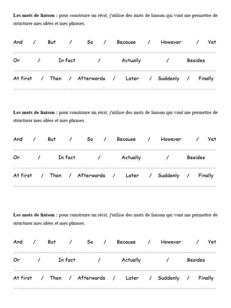 Les Mots de Liaison | PDF
