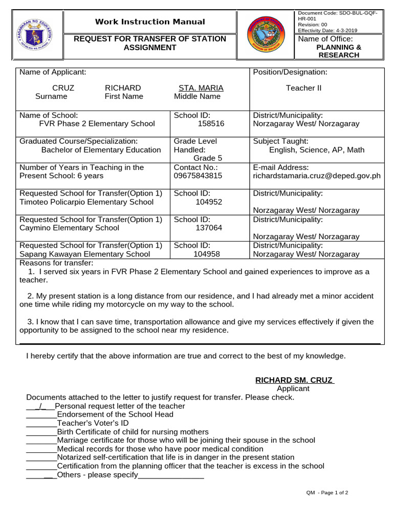 Request-for-transfer-of-station-assignment_Form | PDF