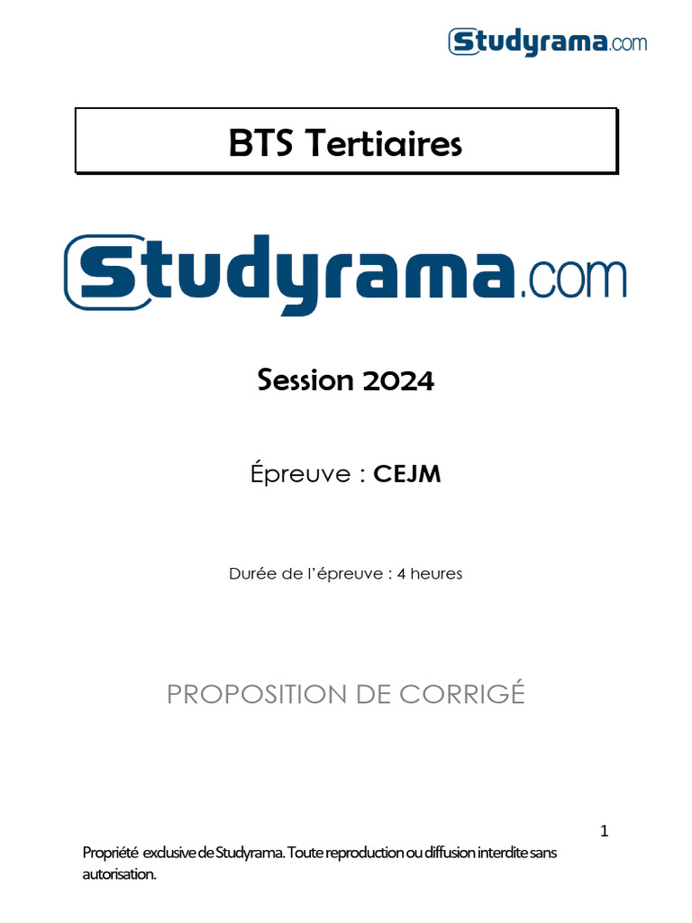 Corrige CEJM | PDF