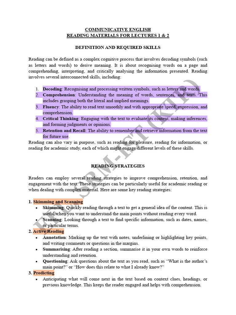 Reading Material LEC 1&2 | PDF