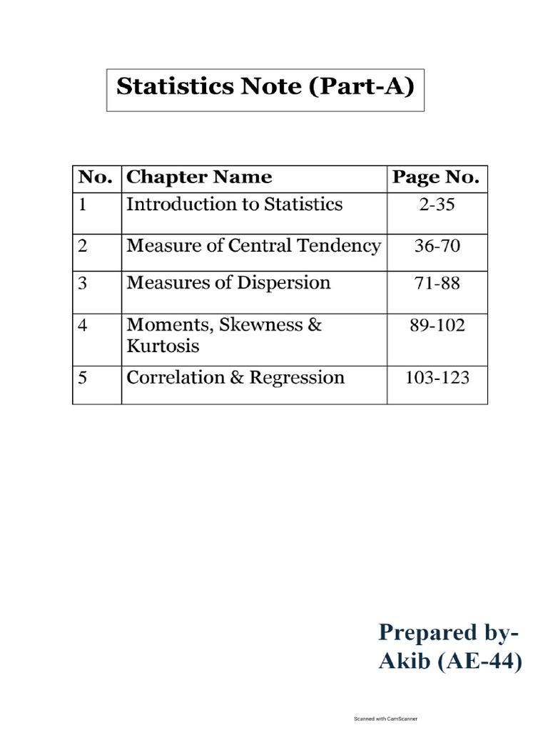 STAT Note (Part-A) | PDF