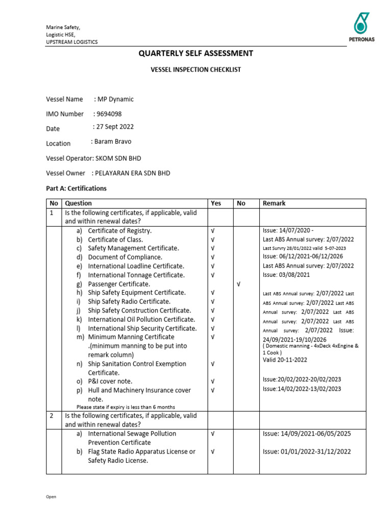 Sept 2022 Quarterly Self Assessment Edition Mar 2022 - 28.09.2022 | PDF