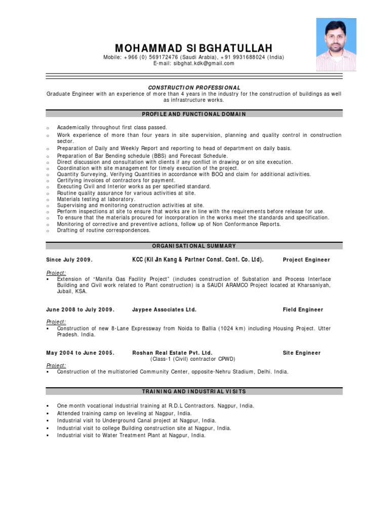 Sibghatullah CV | PDF | Engineering | Further Education