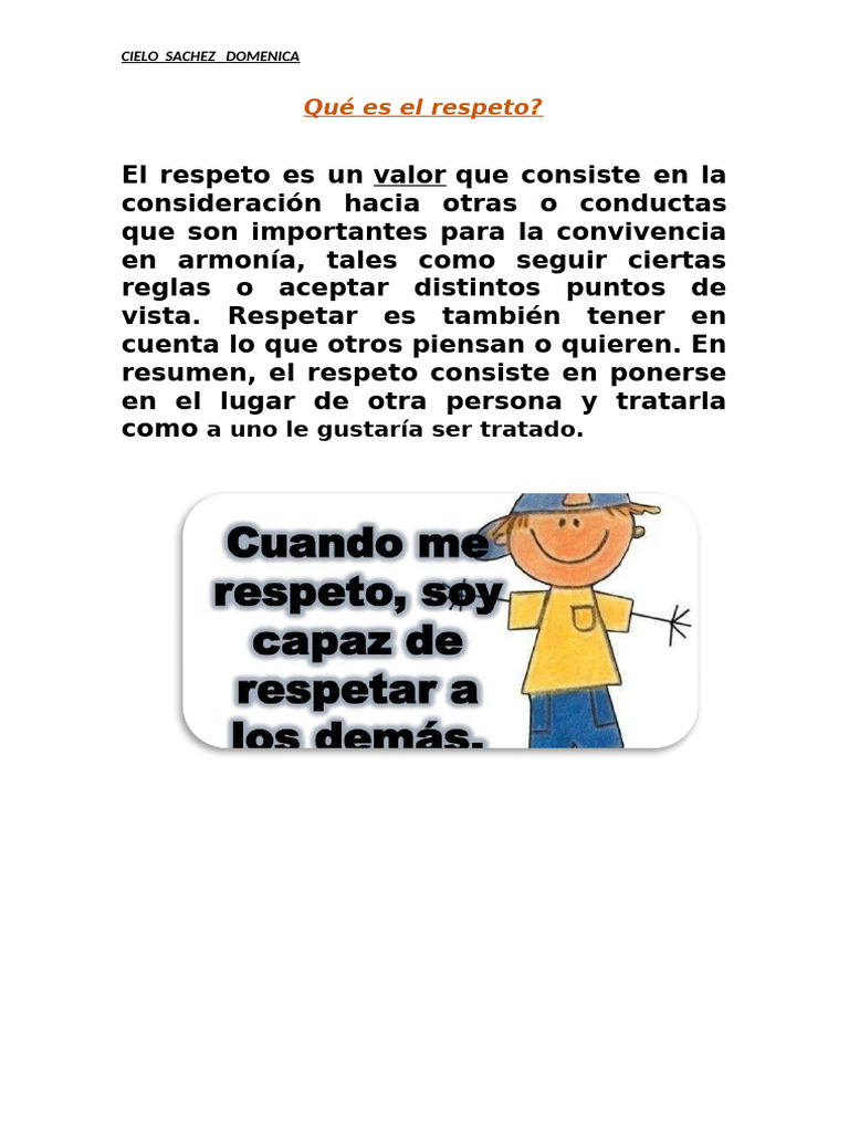 Importancia del Respeto en la Convivencia | PDF