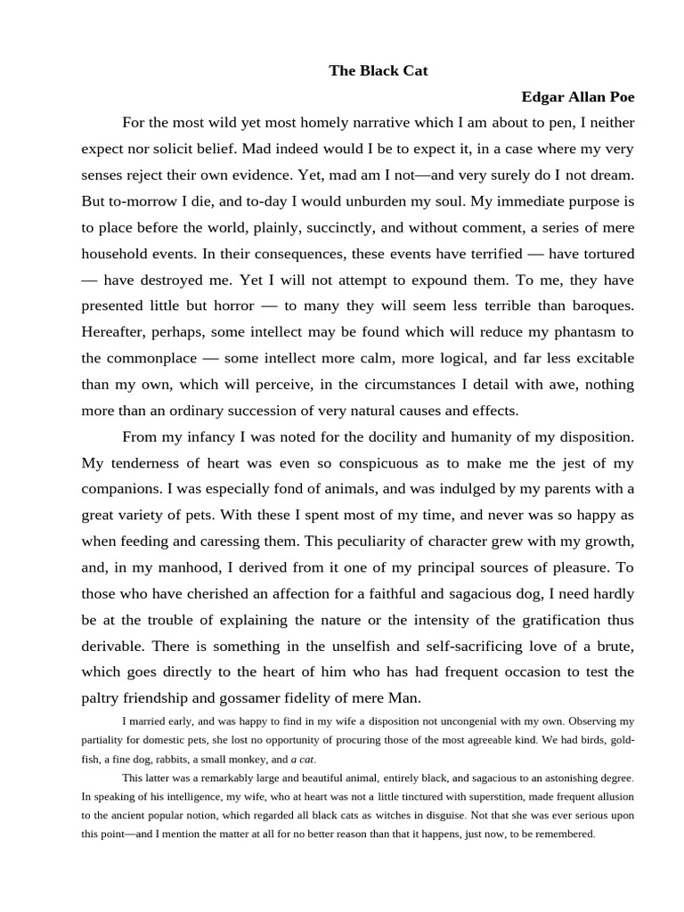 E.A.Poe The Black Cat | PDF