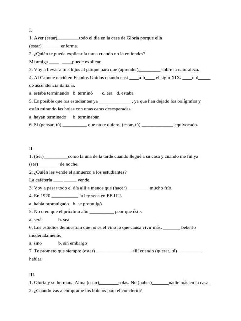 Español Práctico Examen Final de Año-1 | PDF