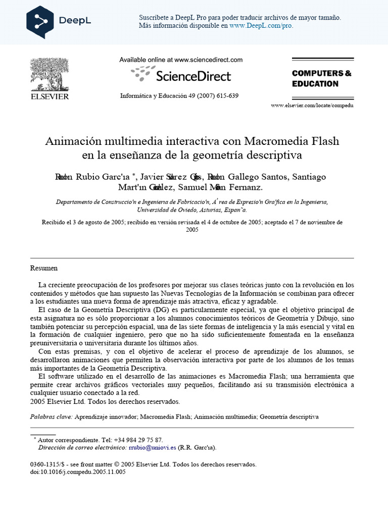 Animacion Multimedia Interactiva Con Macromedia Flash en Kla Enseñamza de La Geometria ...
