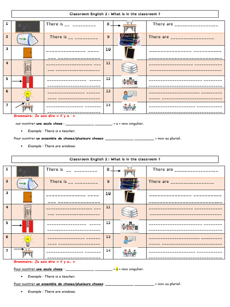 2 - What's in The Classroom (Worksheet) | PDF