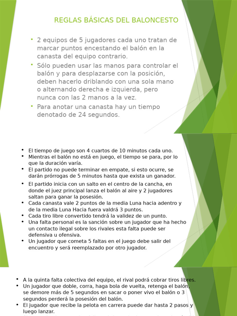 Reglas Básicas Del Baloncesto | PDF