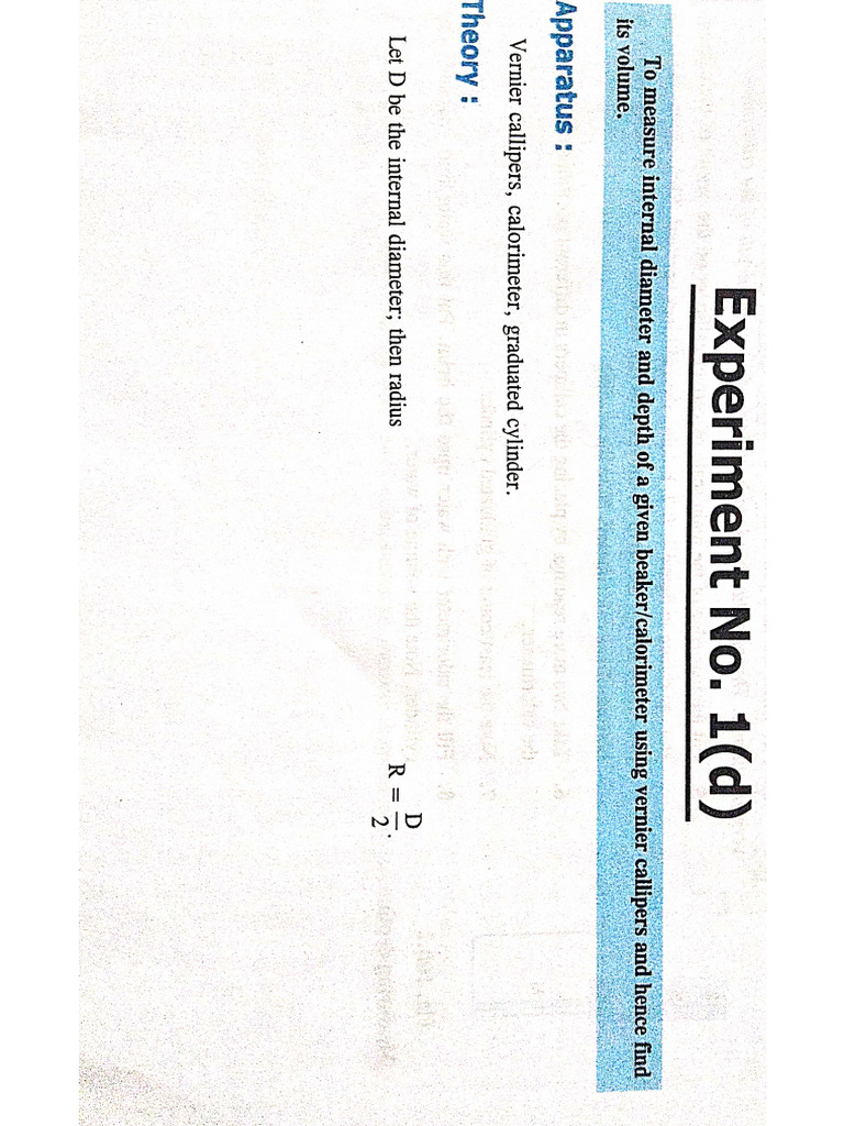 Experiment No 1 Physics | PDF