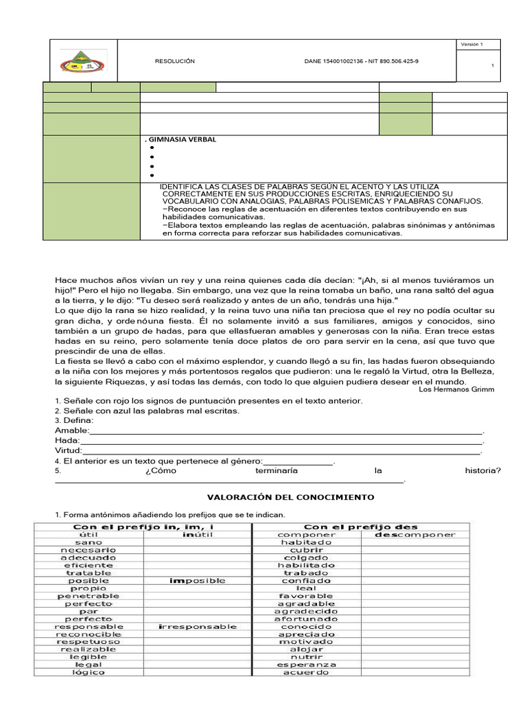 Lengua C 6 Guia 1 Cuarto Periodo 2024 | PDF