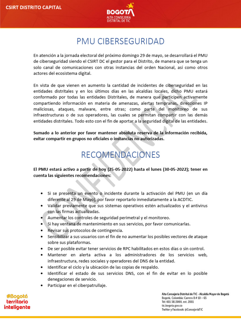Boletin PMU Ciberseguridad 25052022 | PDF