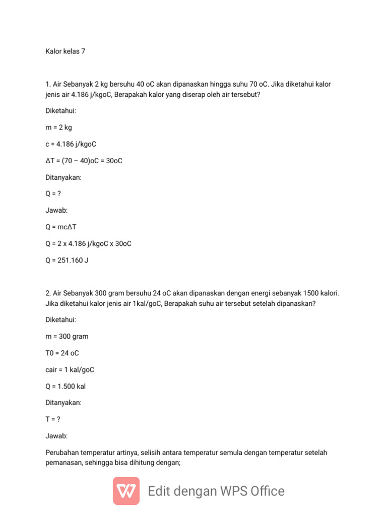 Kalor Kelas 7-WPS Office | PDF