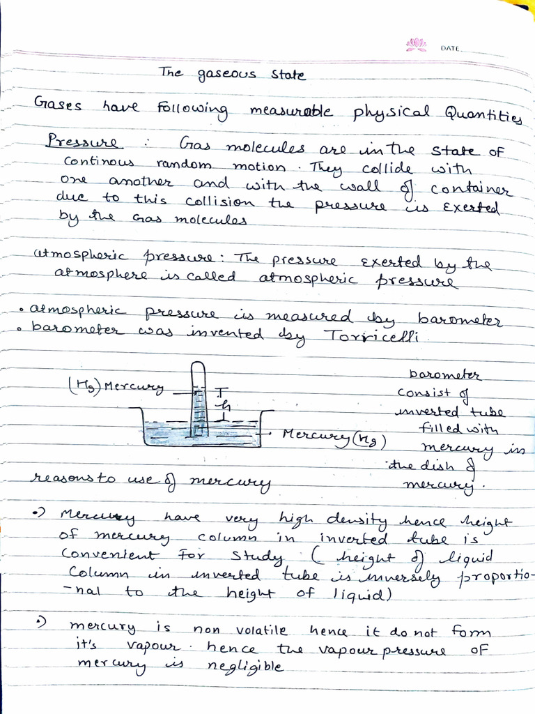 Gaseous State Gas Laws | PDF
