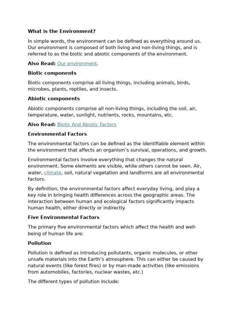 What Is The Environment | PDF