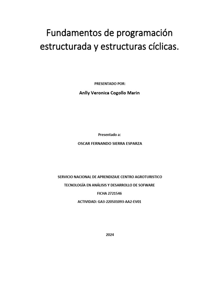 Fundamentos de Programación Estructurada y Estructuras Cíclicas | PDF