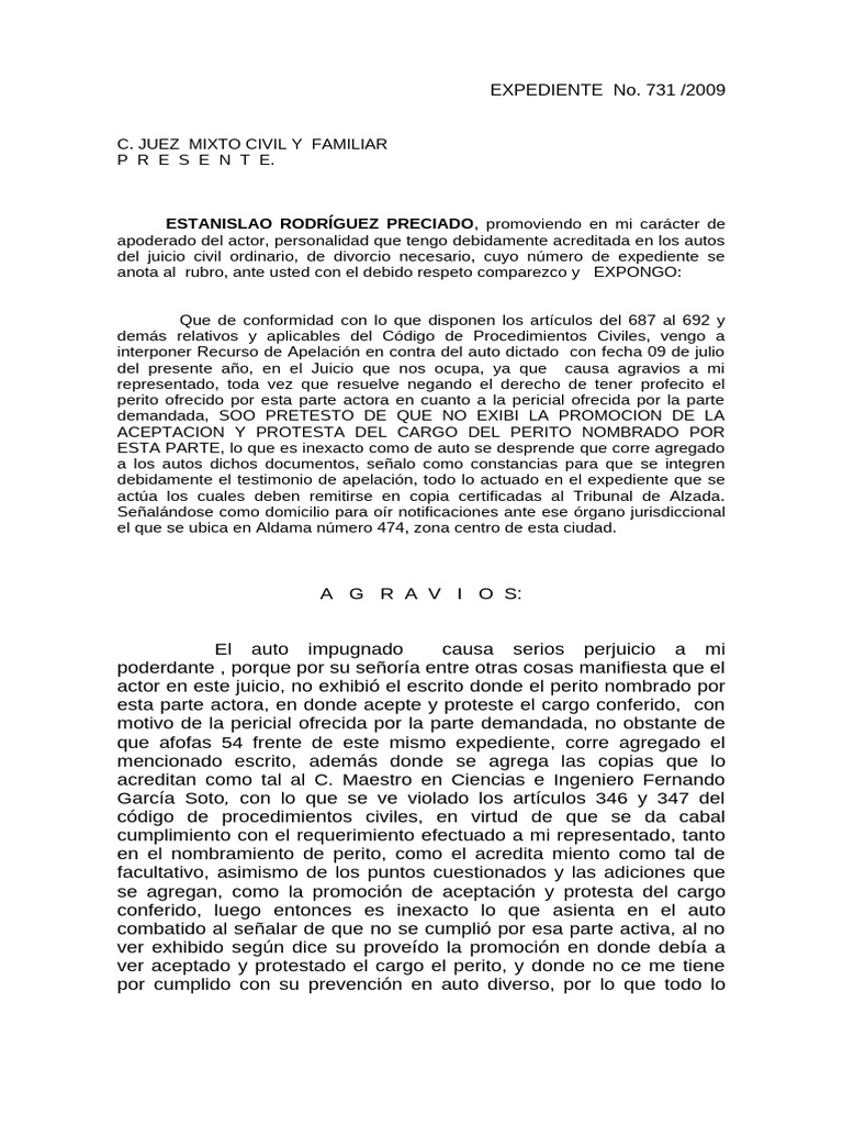 Apelacion de Expediente 731 | PDF