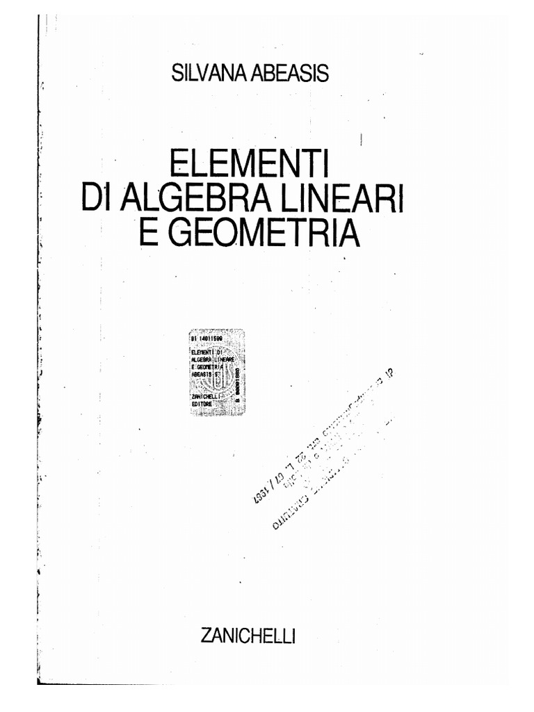 Algebra Lineare E Geometria - Abeasis | PDF