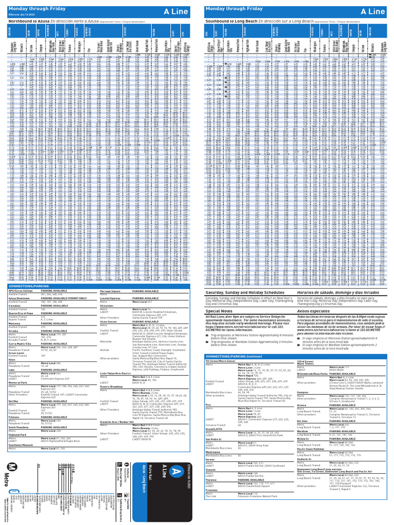 LA Metro A Line 801 - TT - 06-16-23 | PDF | Public Transport | Los Angeles